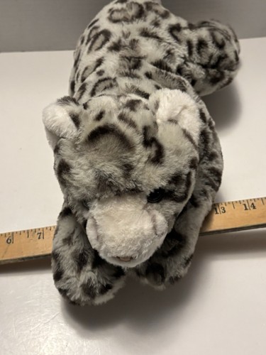 FAO Schwartz Plush Snow Leopard Realistic Stuffed Animal Endangered 15 ...
