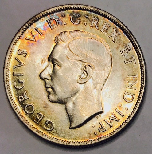 1945 CANADIAN DOLLAR! MEGA RARE FIND! HUGE DUAL RAINBOW! GEM BU++++WOW ...