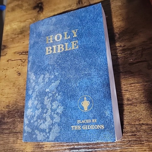 HOLY BIBLE Placed by THE GIDEONS Blue Softcover | eBay