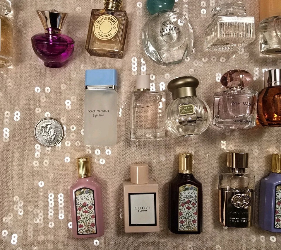 Designer Mini Perfumes Set of 5 Travel Size Fragrance Gucci Lancome D&G ...