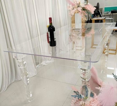 TC-51 Clear Acrylic Stand Wedding Flower Centrepieces Rectangular Cake ...