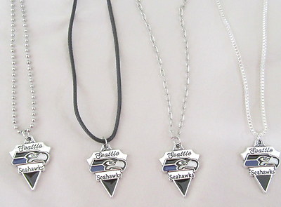 NFL SEATTLE SEAHAWKS Football Symbol Logo on CHAIN or CORD PENDANT ...