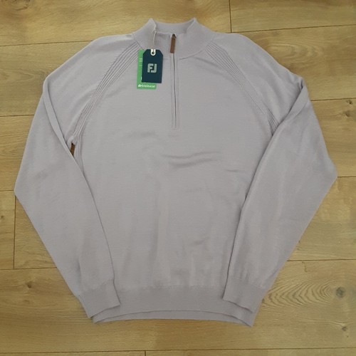FootJoy Mens Large Half-Zip Golf Sweater Heather Lavender Drirelease ...