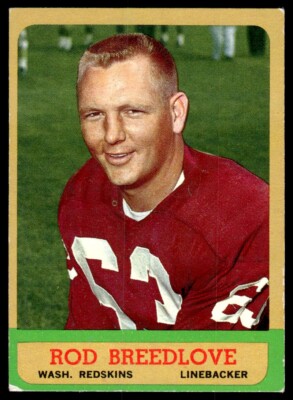 1963 Topps Rod Breedlove // RC Washington Redskins #166 | eBay