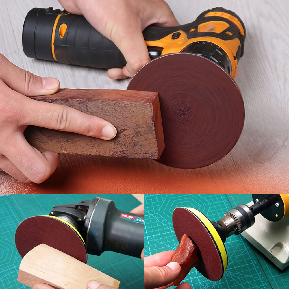 100 Pcs Round Emery Papers Flocking Disc Sandpaper Set Pieces Self ...