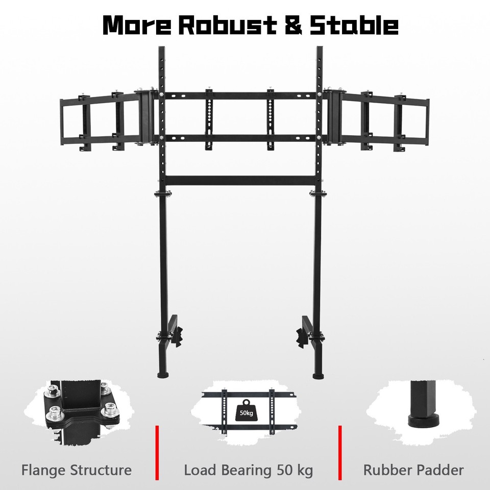 Dardoo Triple Screen Monitor Stand for Roud Tube Racing Simulator ...