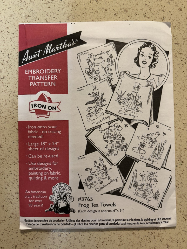 Aunt Marthas Embroidery Transfer Patterns Iron On Red - MULTIPLE ...