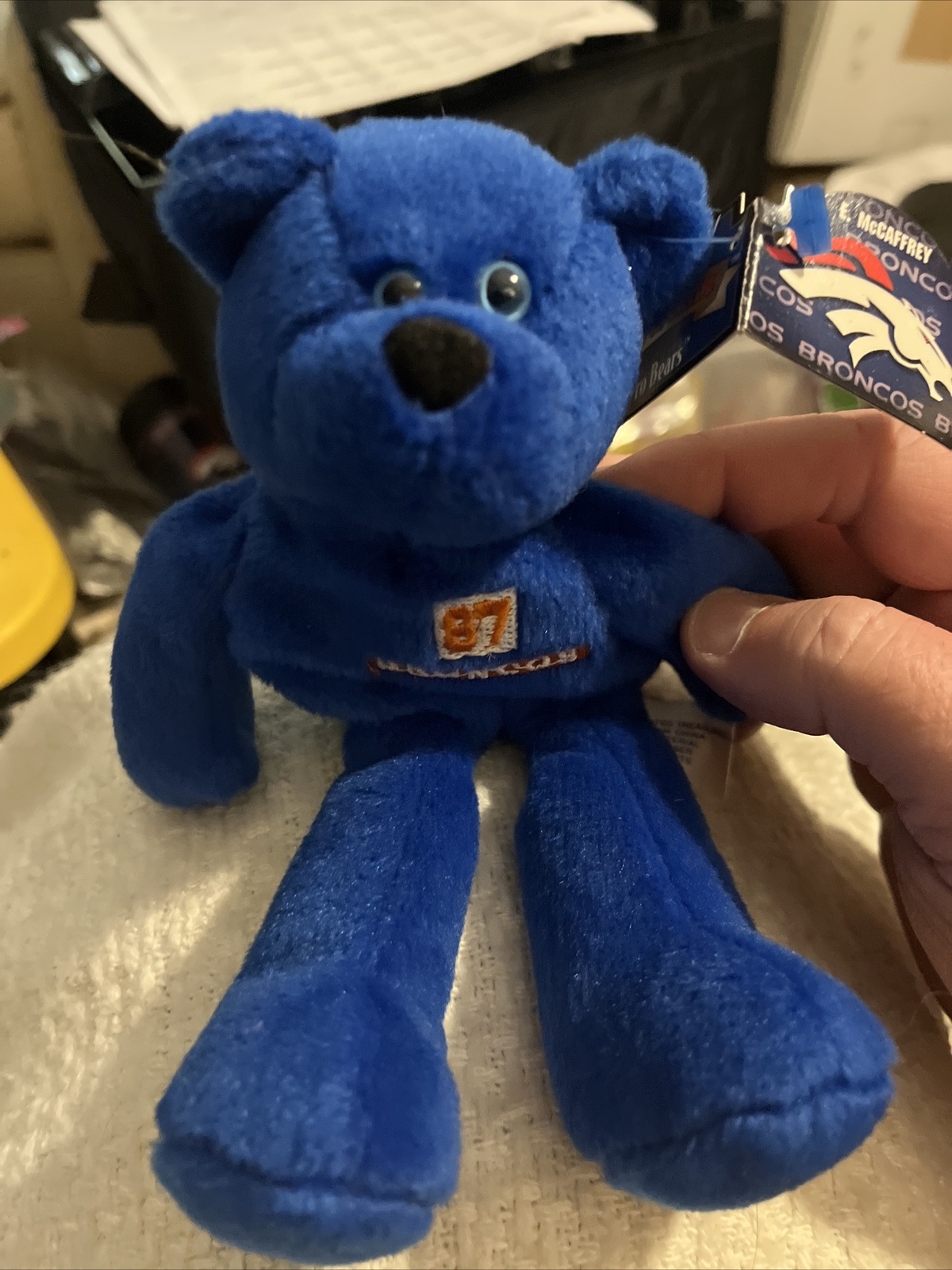 1998 Limited Treasures Pro Bears Ed McCaffrey #87 Blue Beanie Bear With ...