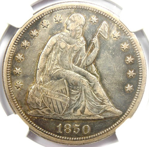 1850-O Seated Liberty Silver Dollar $1 - NGC AU Details - Rare Early ...