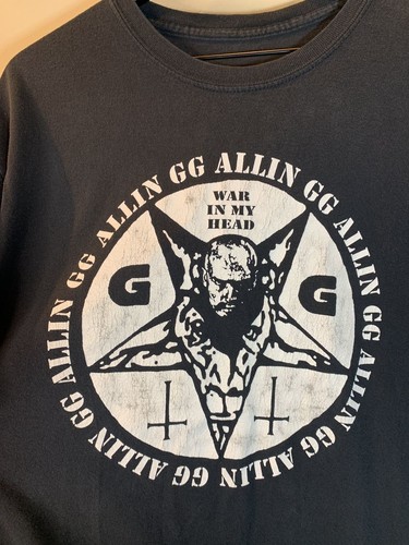 RARE 90s GG Allin War In My Head Im Your Enemy Black Unisex Shirt ...