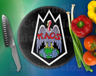 KAOS GET SMART Round Glass cutting board Choose Your Size | eBay