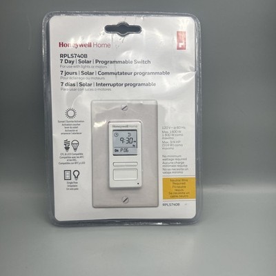 Honeywell Home 7-Day Solar Programmable Light Switch/Timer 120V ...