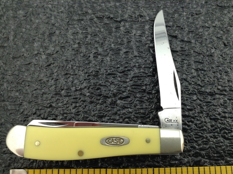 2008 Case XX 3207 CV Mini Trapper Knife USA Yellow Synthetic Handles | eBay