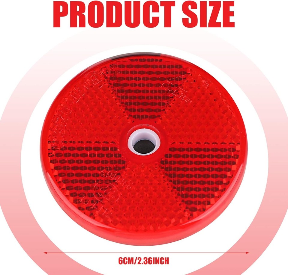 16 Pack Front round Reflector for Driveway Fence Gate Posts Trailers ...