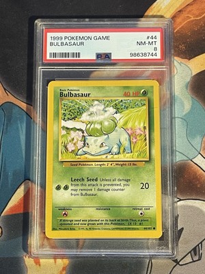 1999 POKEMON BASE SET UNLIMITED #44 BULBASAUR PSA 8 NM-MT | eBay