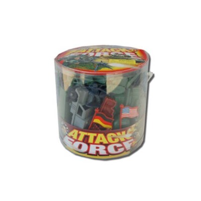 WWII US vs German Plastic Soldier Bucket: 110pc 1:32 Troops, Vehicles ...