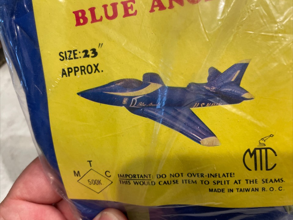 NEW Vintage NOS 23" Long Inflatable Plane U.S. Navy Blue Angel Fighter ...