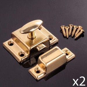 PACK OF 2 BRASS 45mm CUPBOARD TURN LATCHES DESK CABINET DOOR CATCH ...