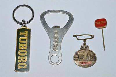 TUBORG Beer vintage 70s Lot pin badges keyring keychain bottle opener ...