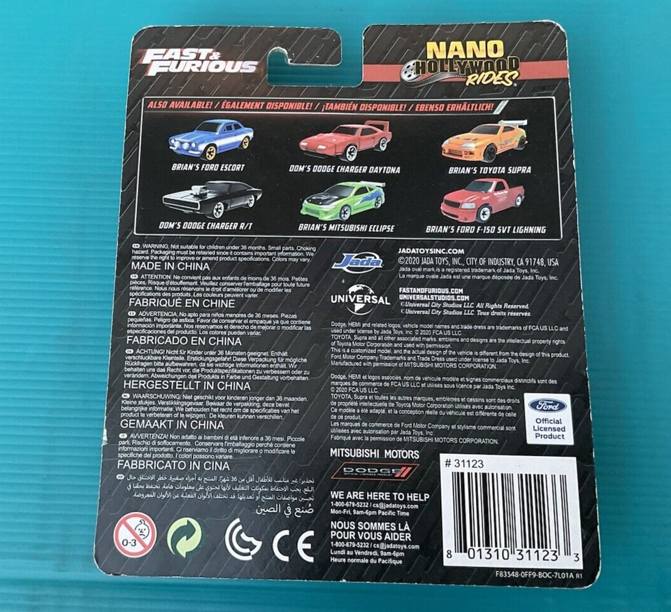 Jada Fast & Furious Nano Rides DODGE CHARGER , MITSUBISHI ECLIPSE ...