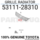5311128310 Genuine Toyota GRILLE, RADIATOR 53111-28310 | eBay