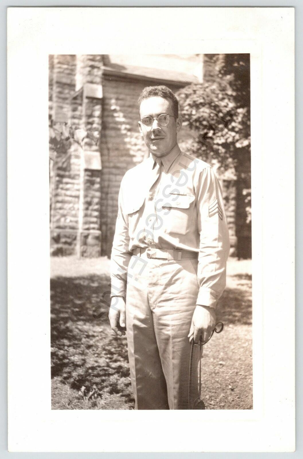 1943 Black And White Photo Of A US Army Sergeant WM. Herdt Jr. Pee Wee ...