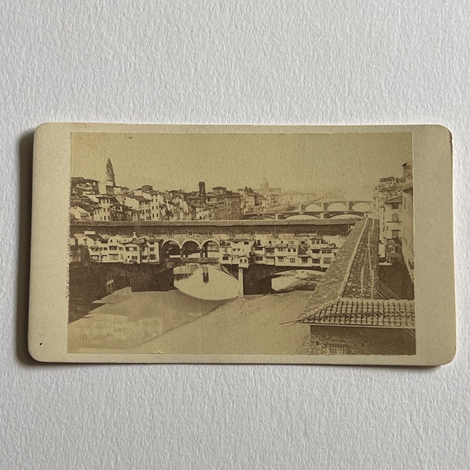 Antique CDV Photograph Ponte Vecchio Bridge Florence, Italy City Scape ...