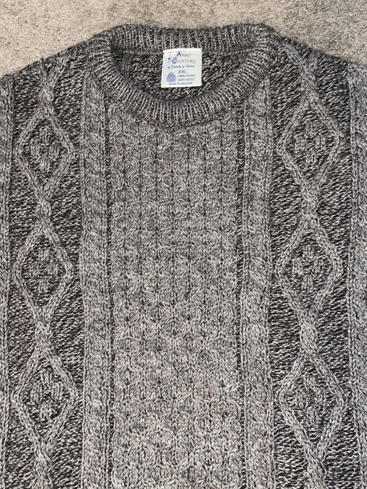 Vintage Kennedy of Ardara Ireland Cable Knit Wool Ivo… - Gem