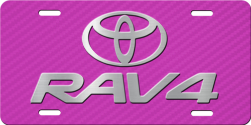 Toyota Rav 4 Vanity Novelty Aluminum License Plate Tag New PINK SILVER ...