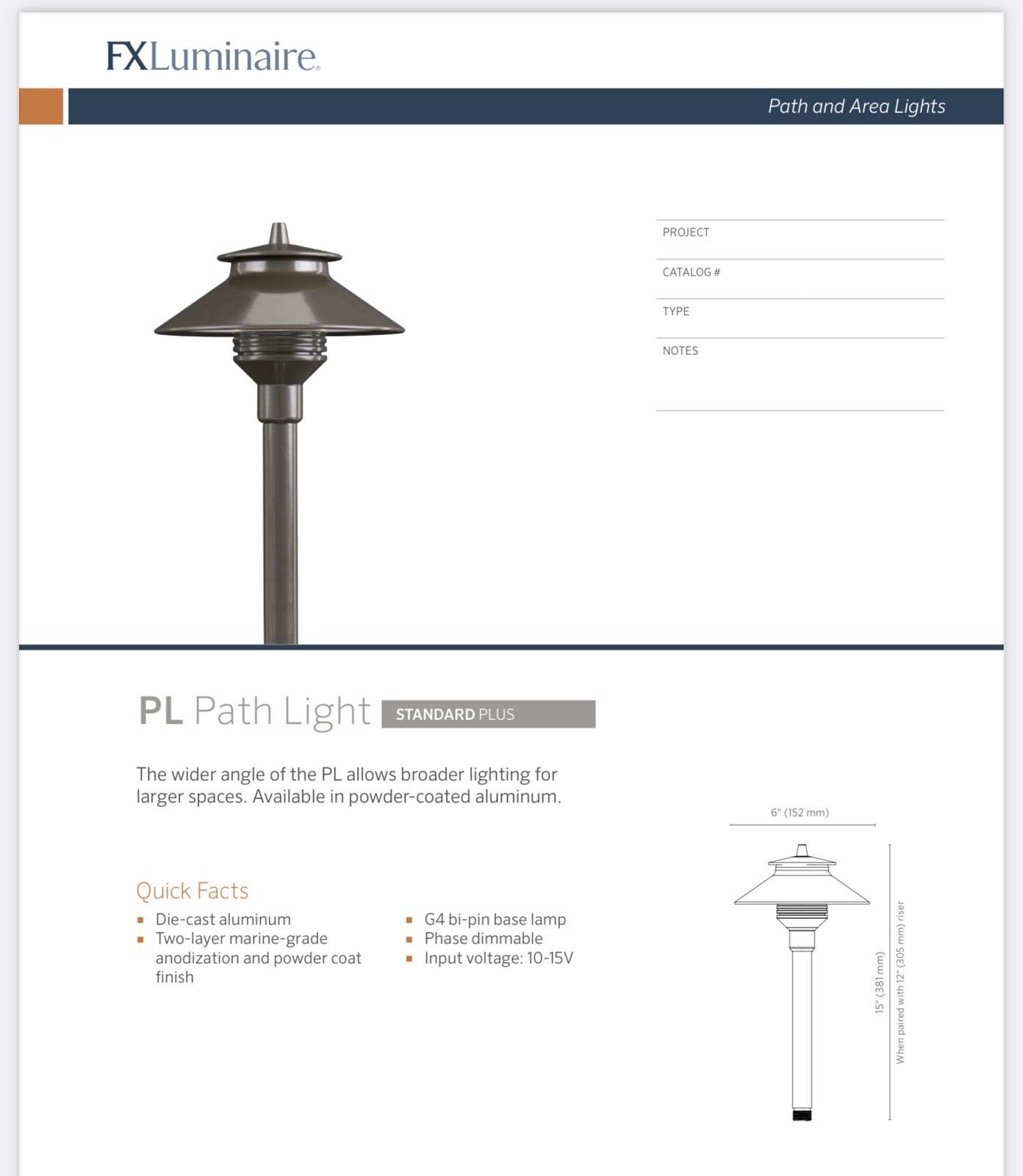 FX Luminaire G4 LED Path Light PL-LED20W-12R-FB Black (10-15V, 123 ...