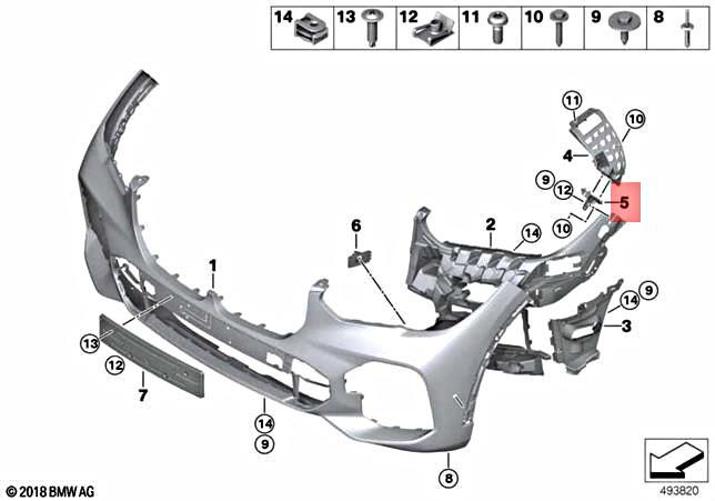 Genuine BMW X5 G05 X5 30dX 40iX 50iX Insert Bumper Front Right ...