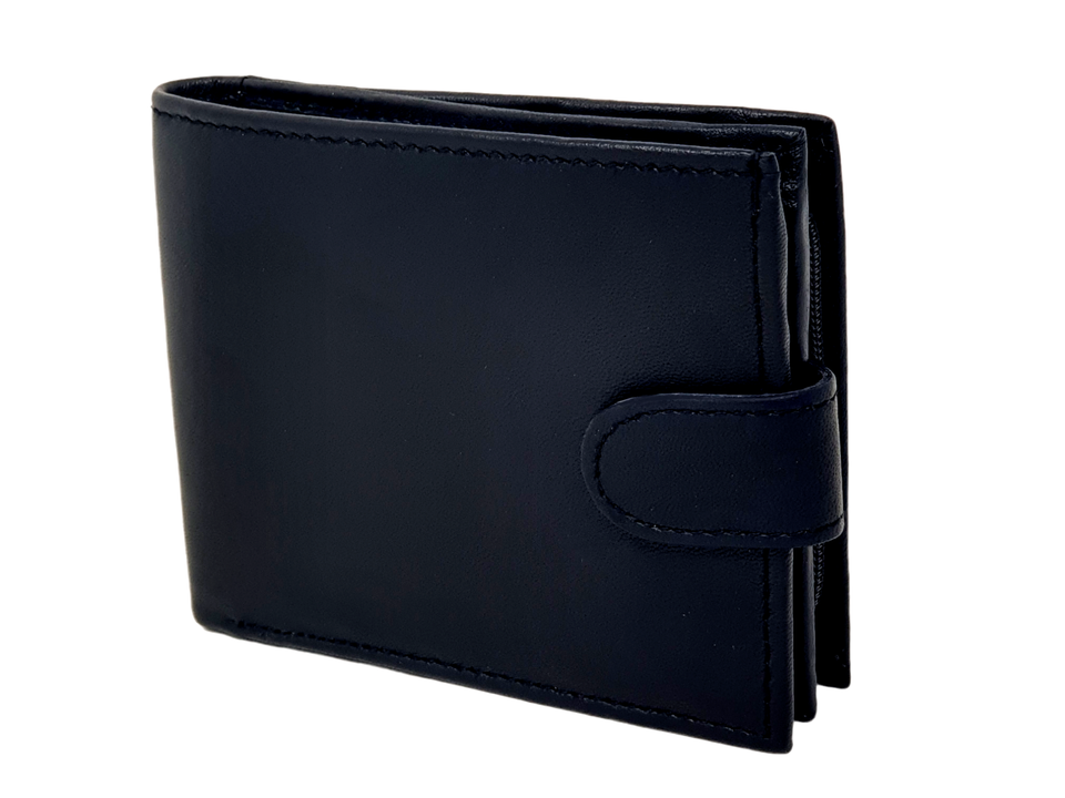 RFID NFC BLOCKING Real Leather Mans Wallet Zipped Zip Notes & Coins ...