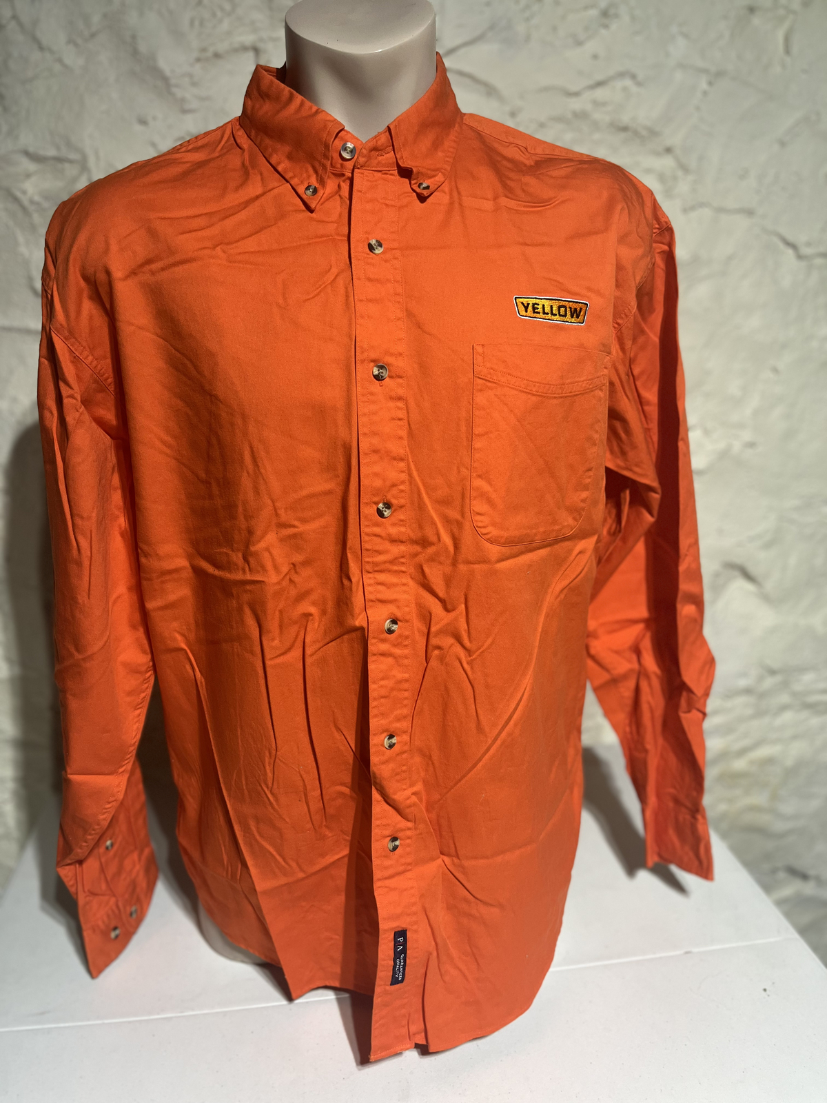 Vintage Yellow Freight Trucking Orange Uniform Work Shirt Size 2XL | eBay