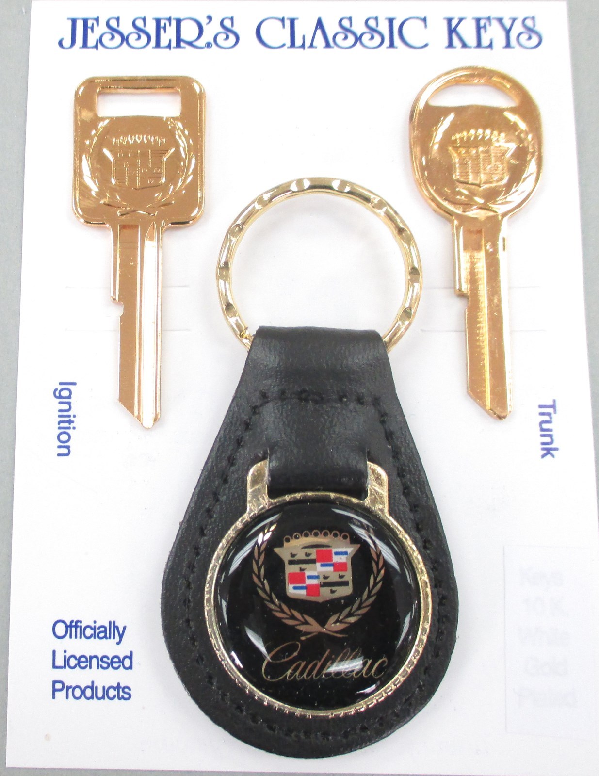 NOS Classic Yellow Gold CADILLAC Key Set 1968 1972 1976 1980 1987-1990 ...