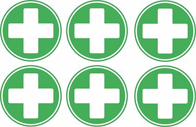 set of 6x first aid cross sticker vinyl health box decal self adhesive ...