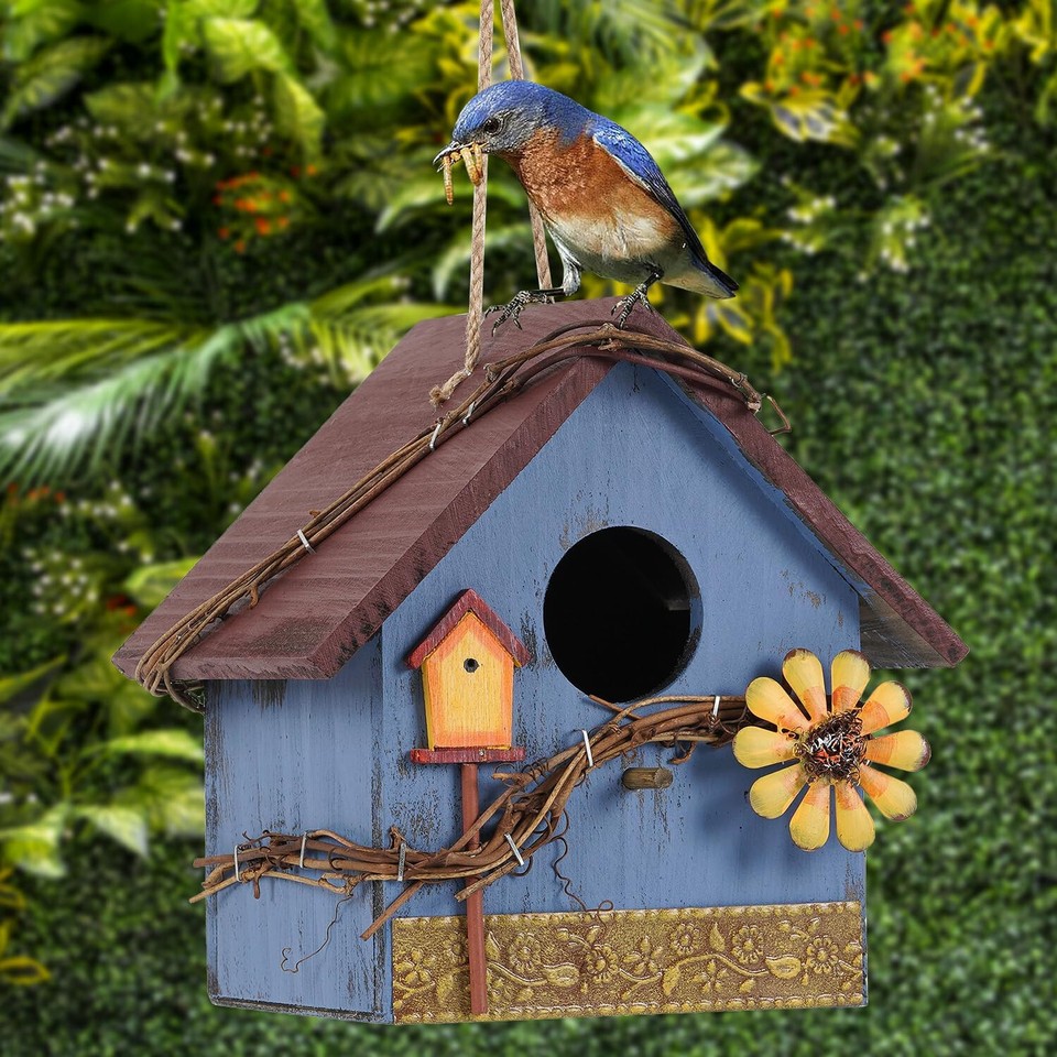 Hanging Bird Houses for Outside Decor Birdhouse,Garden Bird Feeders for ...
