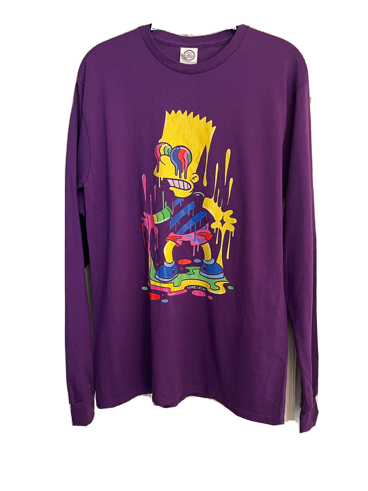 Trippy Bart Simpson Psychedelic Neon Paint Drip Long … - Gem