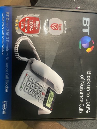 BT Decor 2600 Premium Nuisance Call Blocker Corded Answering Machine ...