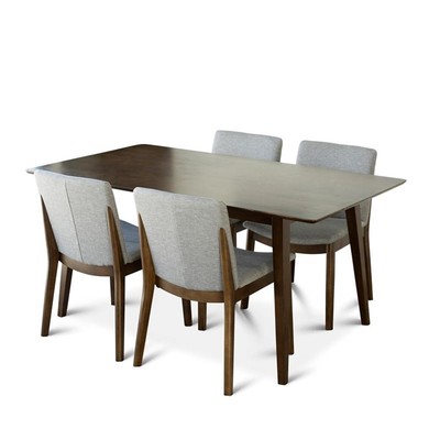Desmond Modern Solid Wood Dining Table and 4 Chair Set | eBay