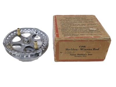 Vintage Heddon "Winona, No. 108-F (Nickel)" Casting Reel with Box ...