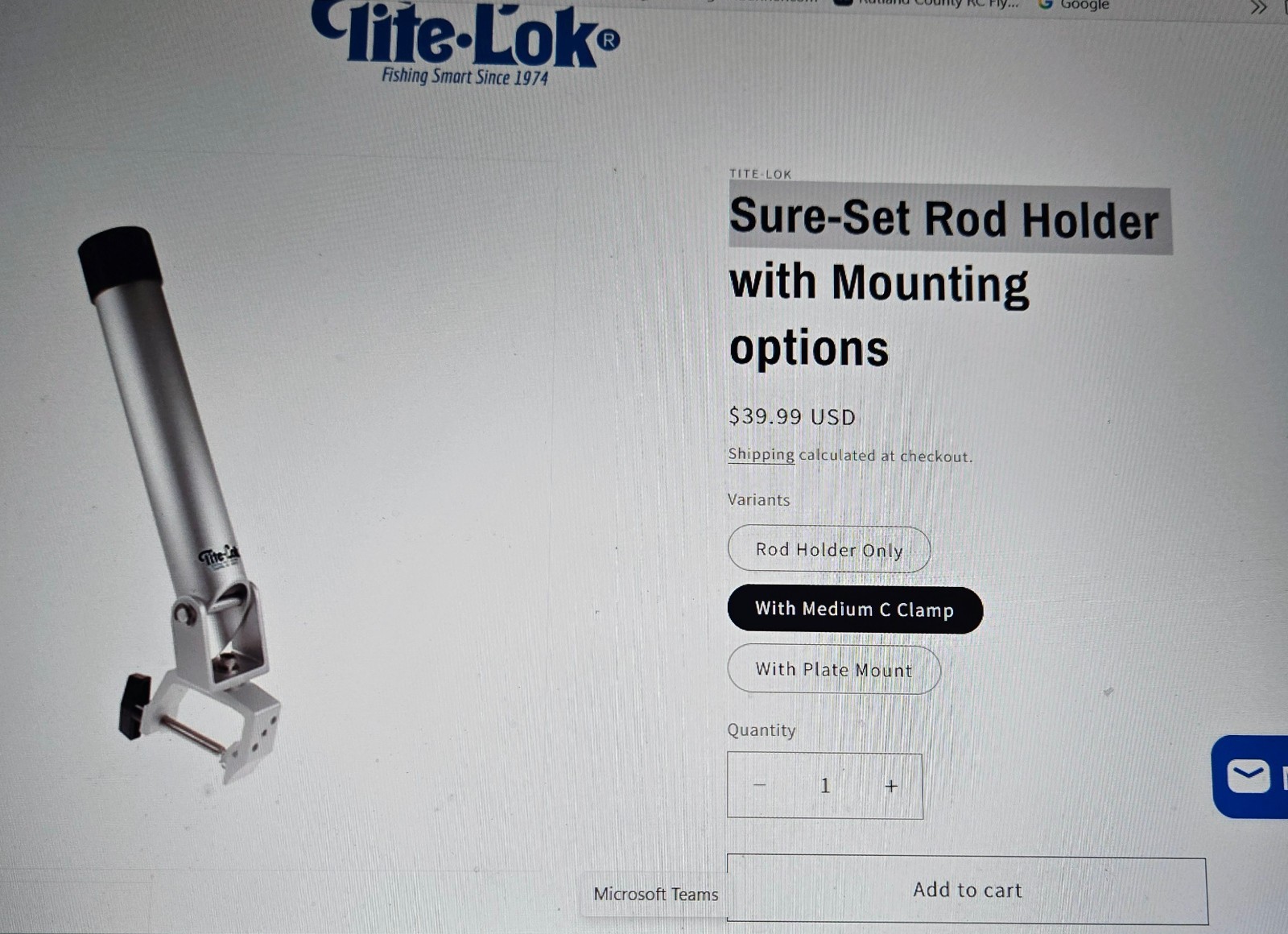 Pair of Tite-Lok Sure-Set Rod Holder w/medium Rail Mount | eBay