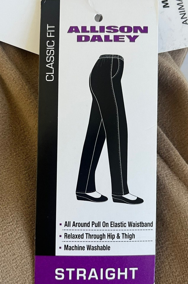 Allison Daley Pants 8 Ladies Camel Classic Straight relaxed pull-on ...