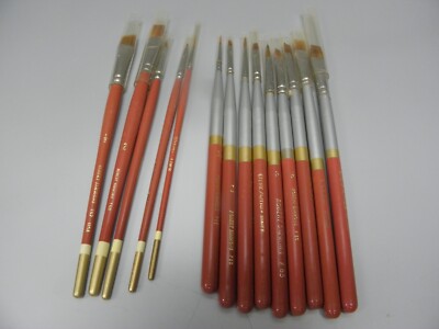 LOT OF 14 GENUINE ROBERT SIMMONS TOLE PAINTING BRUSHES FOLK ARTIST ...