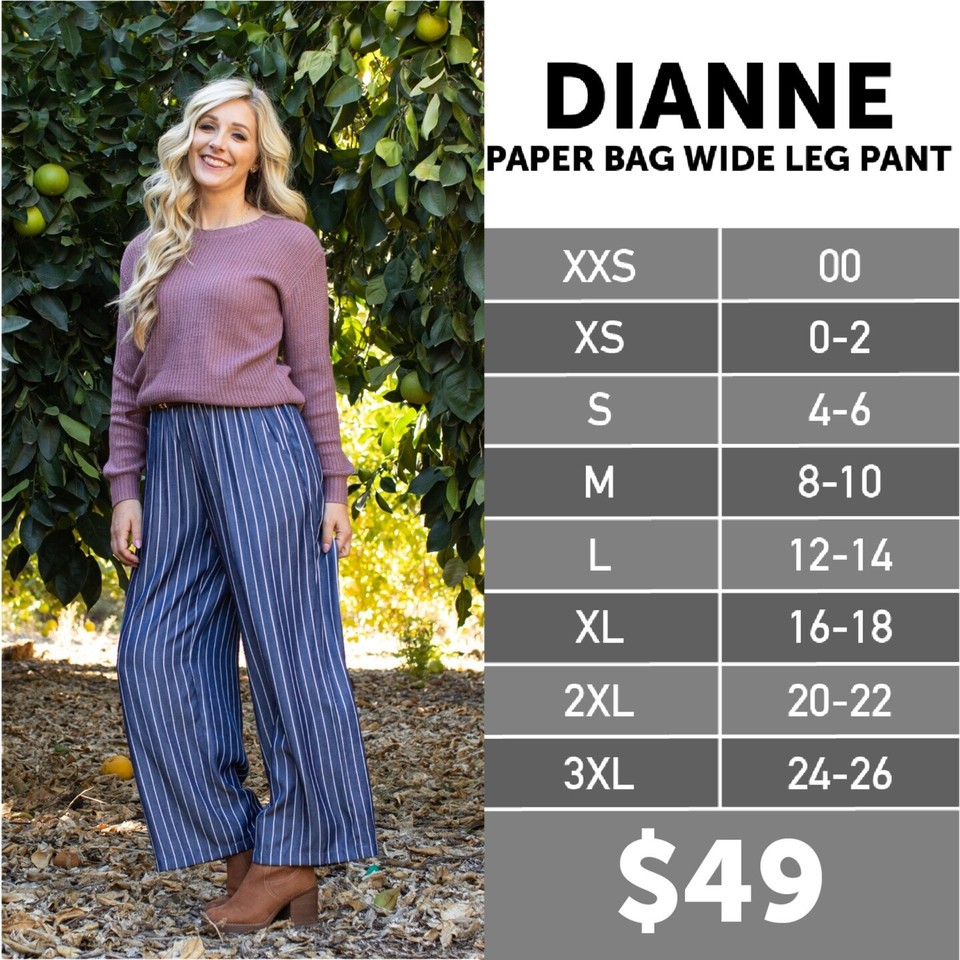 LuLaRoe XL Dianne Wide Leg Pant Woven Chambray Collection Light Denim ...