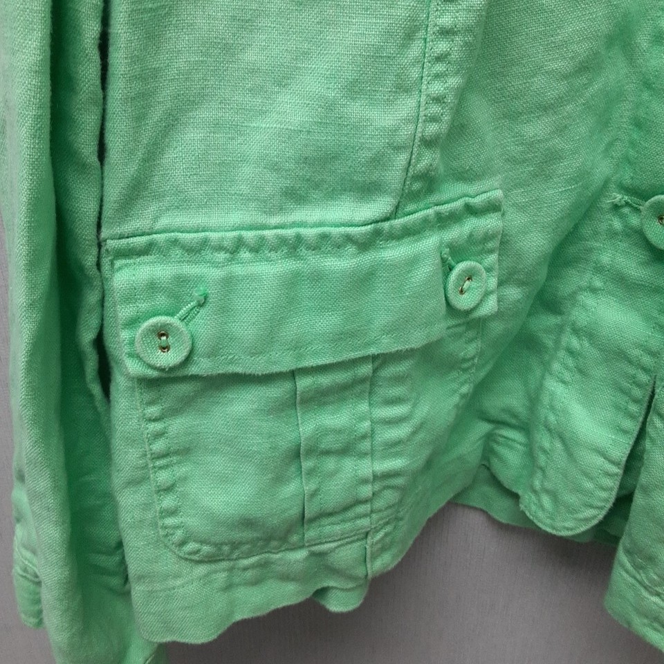 Charter Club Womens Large Light Green 100% Linen Lightweight Jacket | eBay