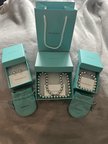 Tiffany & Co Hardware Set, Necklace, Bracelet, Stud Earrings. | eBay