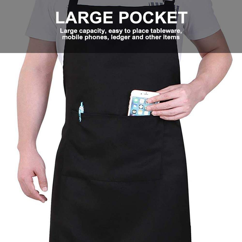 10pcs Washable Plain Apron Bib Pocket Butcher Waiter Chef Baking for ...