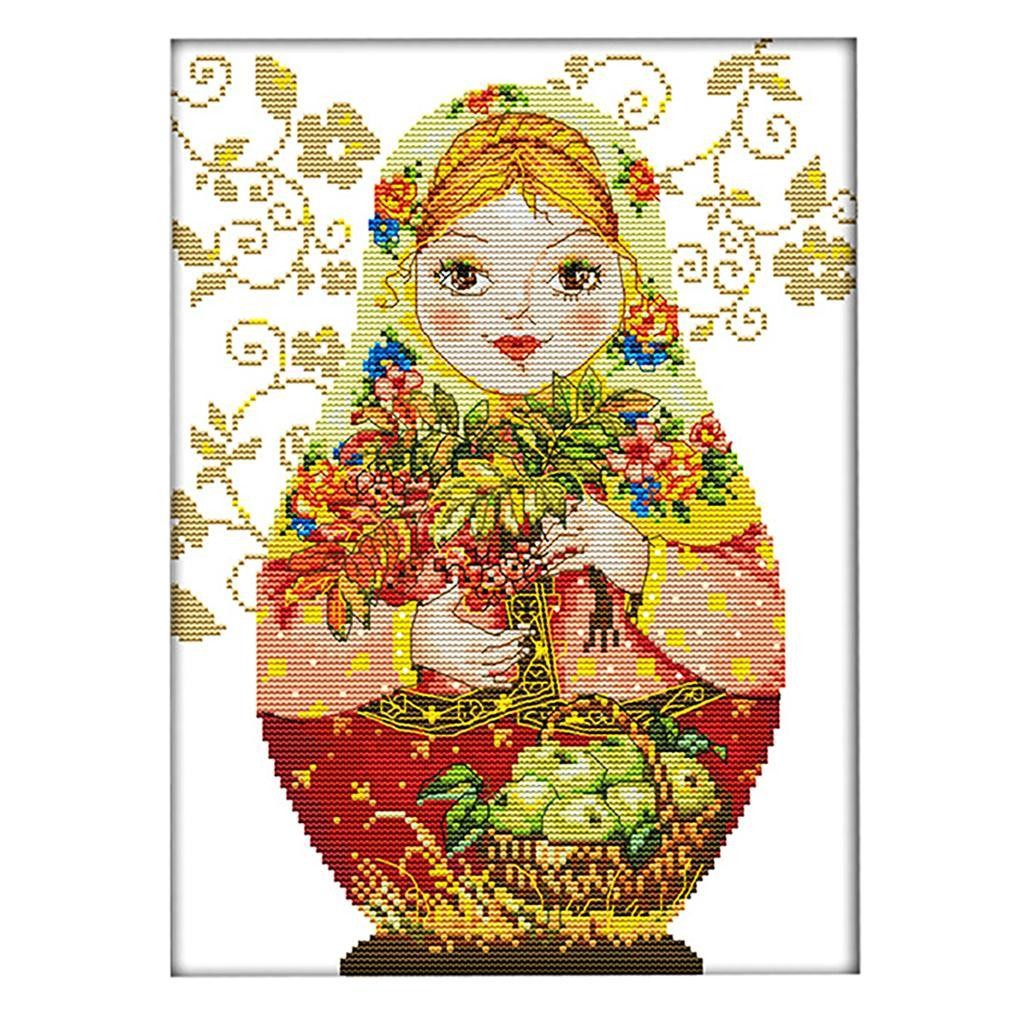 Stamped stitch set Patterns Embroidery Kit - Russian Nesting | eBay UK