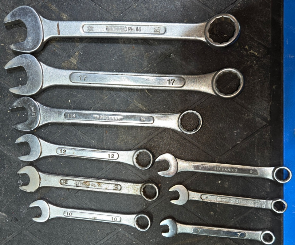 Lot Of 9 Wrenches 7,8,9,10,11,12,14,17&19mm, Various brands | eBay