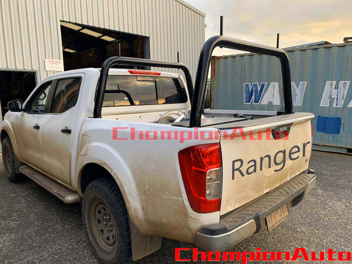 2 X 3" Black Powder Coated ladder racks for Ford Ranger Dual Cab 2012 ...